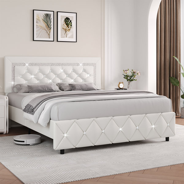 White diamond bed store